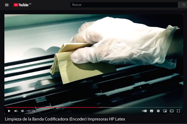 Limpieza de la Banda codificadora (Encoder) | Impresora HP Látex